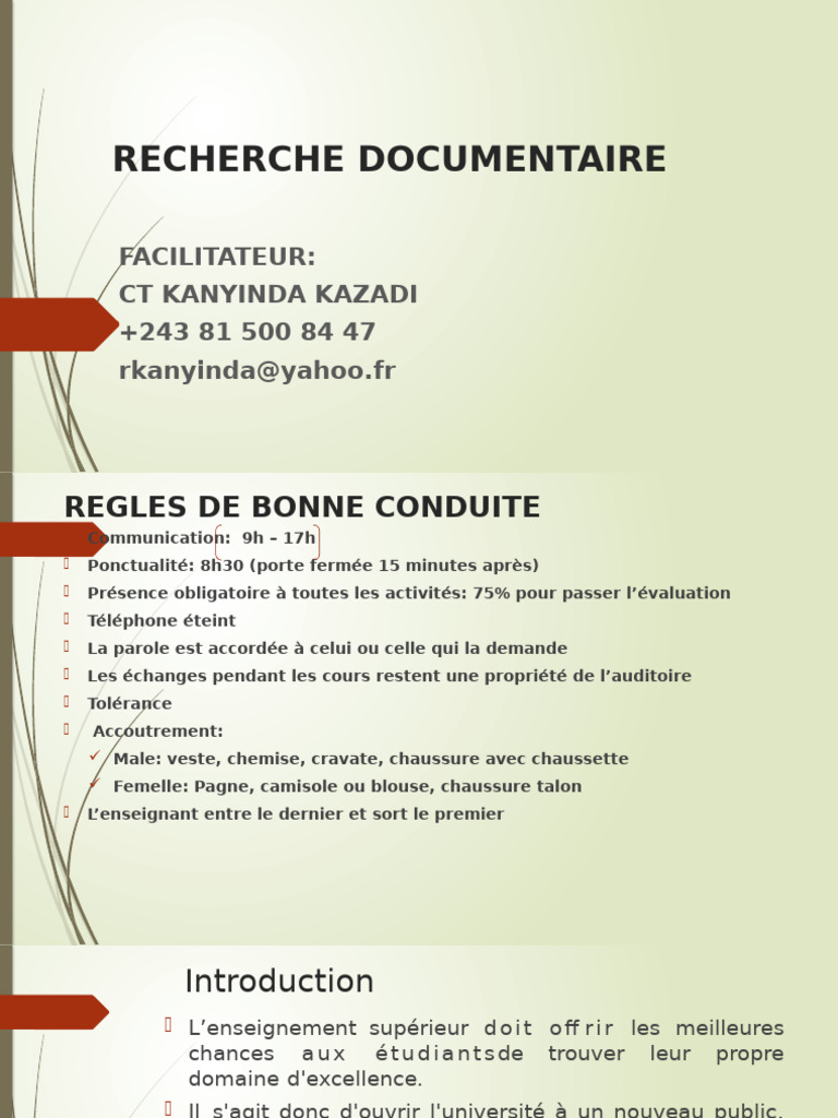 Formation à la Recherche Documentaire | PDF | Recherche d'information ...