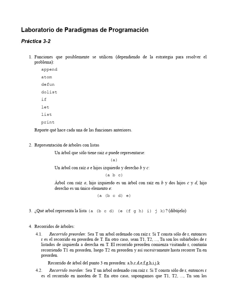 Laboratorio de Paradigmas de Programación: Práctica 3-2 | PDF | Algoritmos y Estructuras de Datos