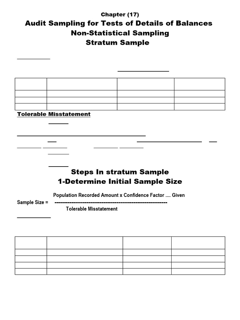 Audit Sampling Techniques for Balances | PDF | Audit | Sampling ...