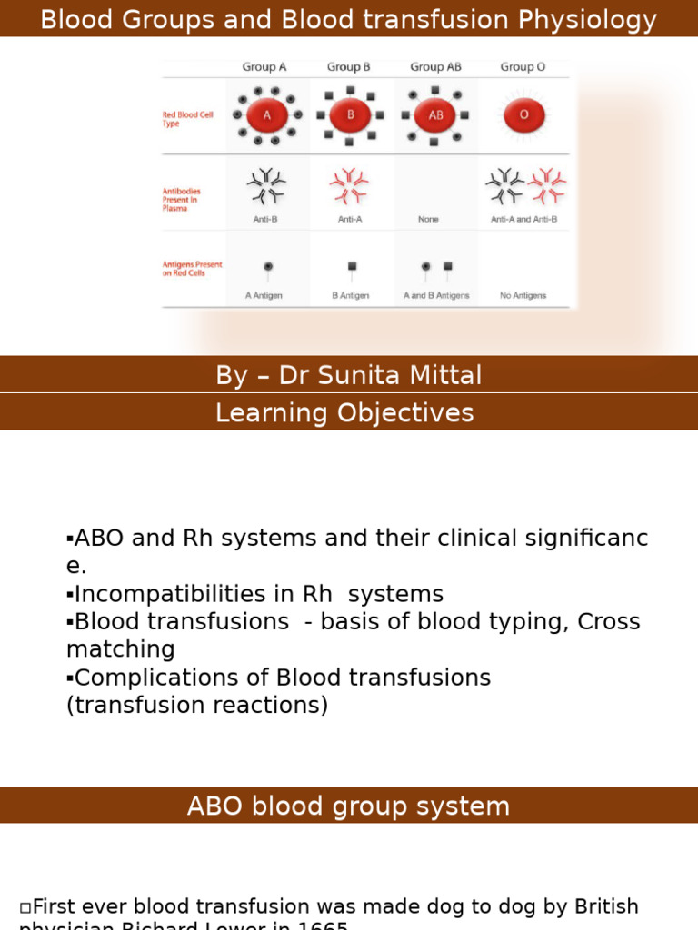 Blood Groups and Transfusion Basics | PDF | Blood Type | Clinical Medicine
