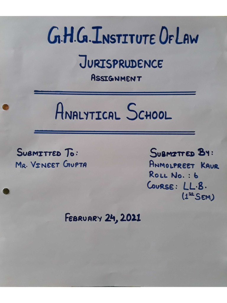 Assignment of Jurisprudence | PDF