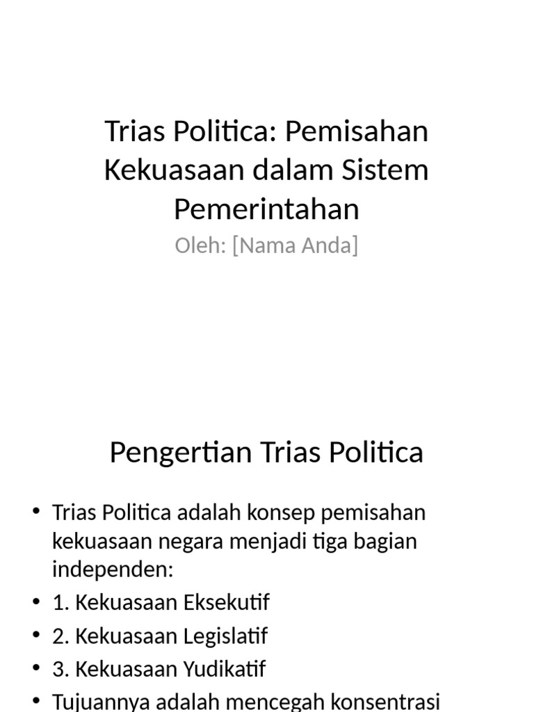 Trias Politica Presentation | PDF