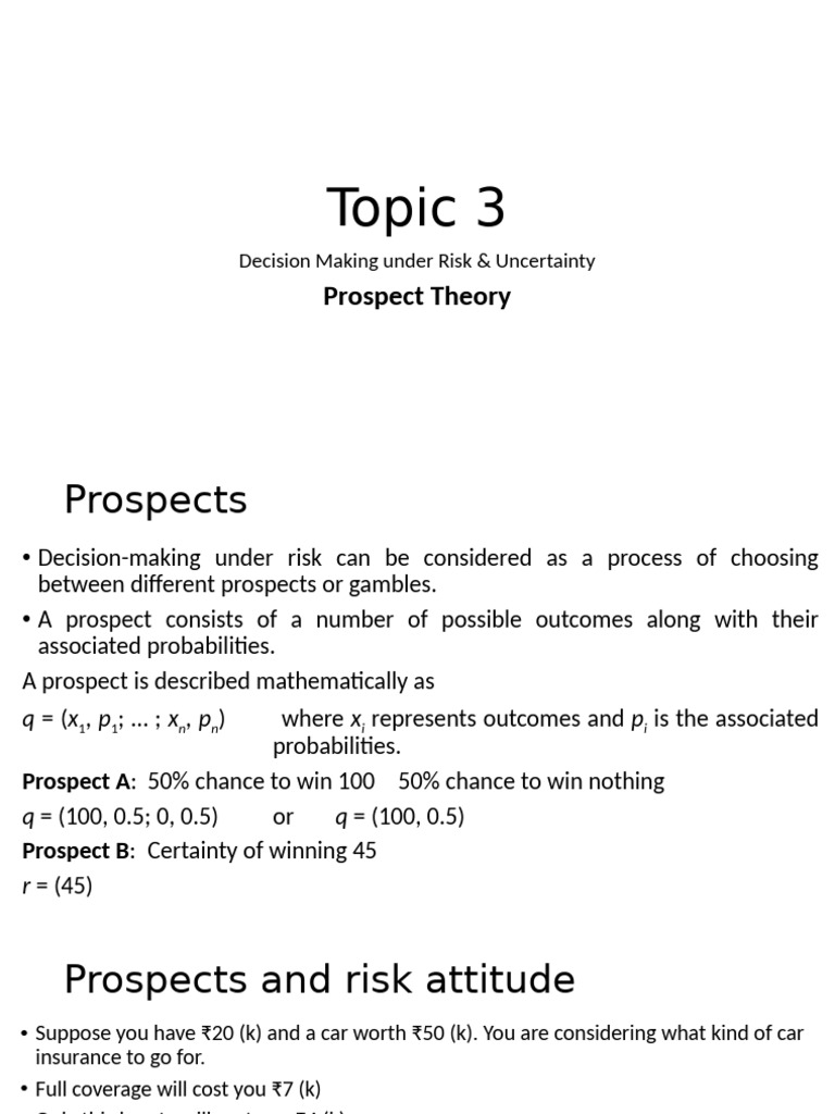 Topic 3 | PDF | Risk Aversion | Utility