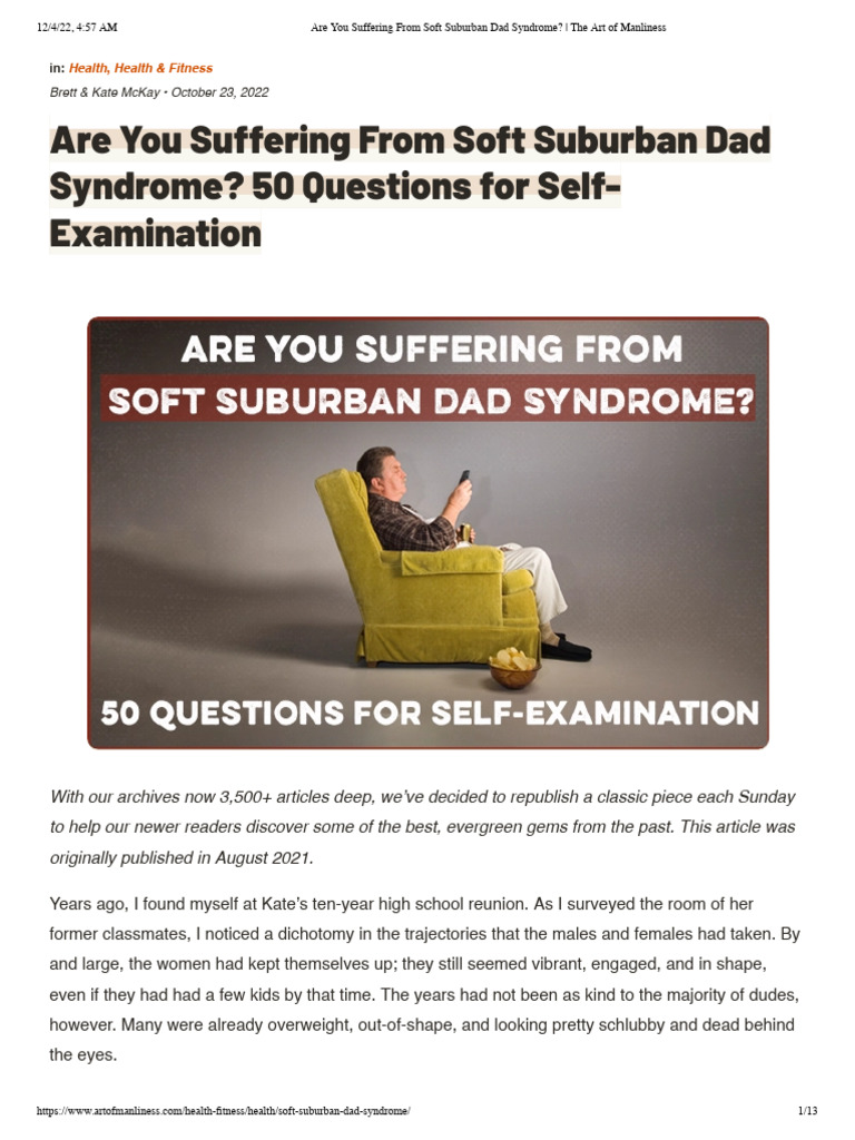 Are You Suffering From Soft Suburban Dad Syndrome - The Art of ...