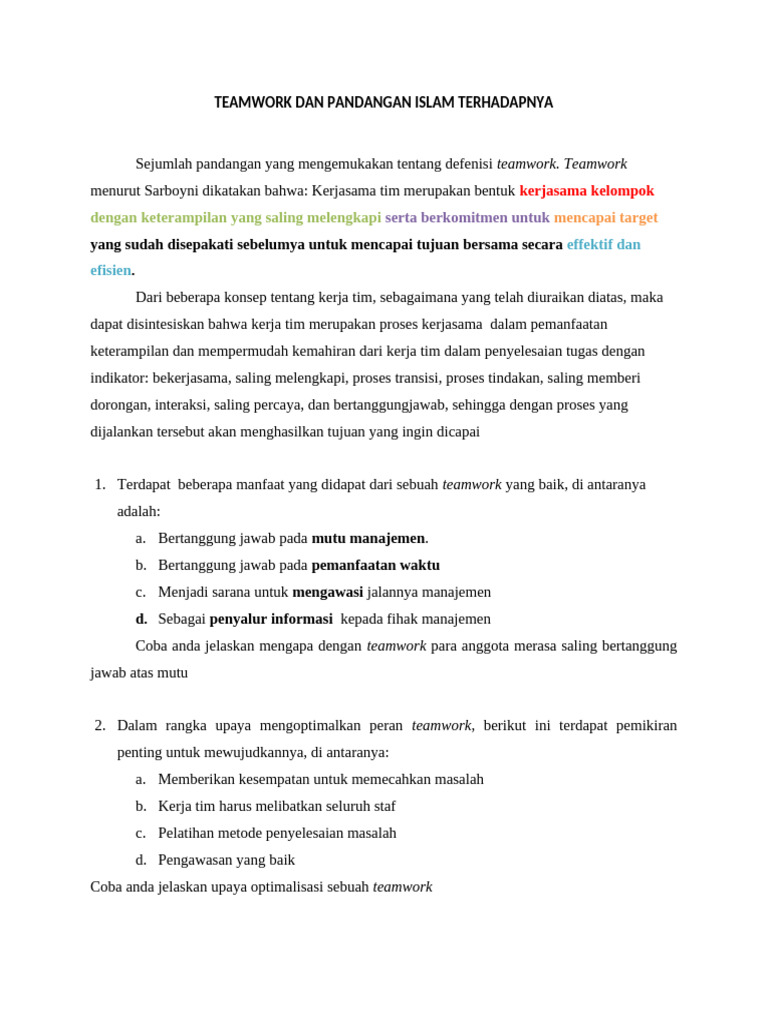 Teamwork Online | PDF