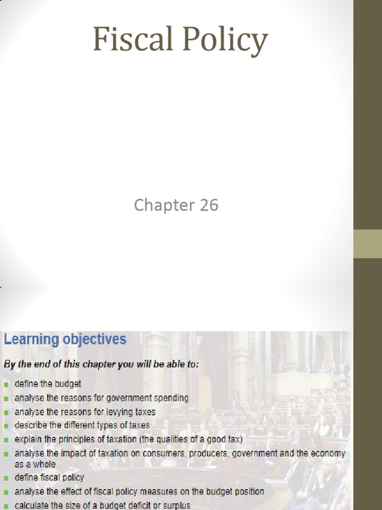 Chapter 26 (Fiscal Policy) | PDF