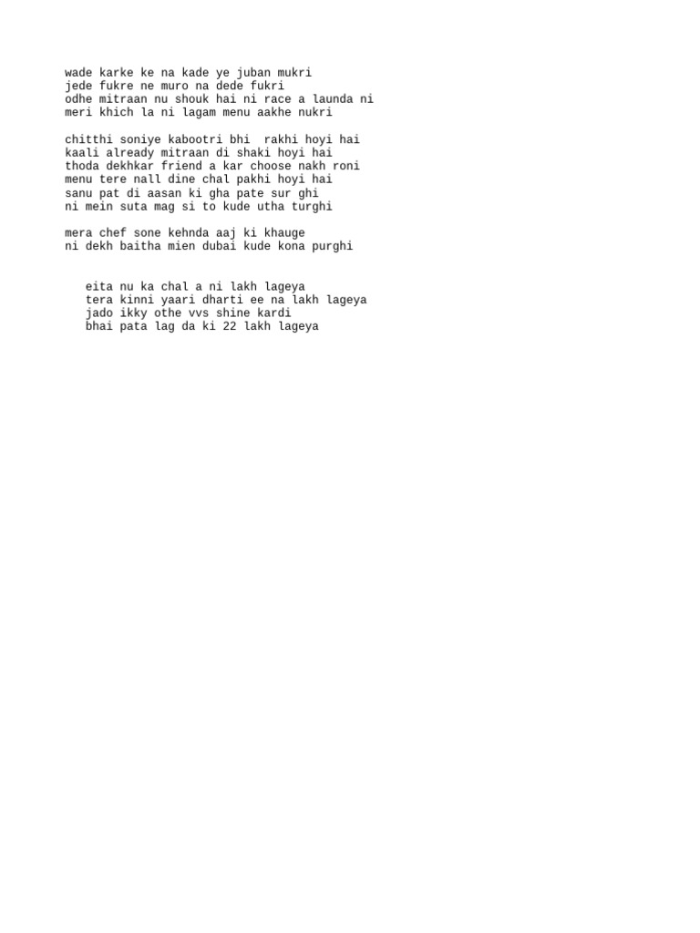 52 Bars Lyrics Overview | PDF