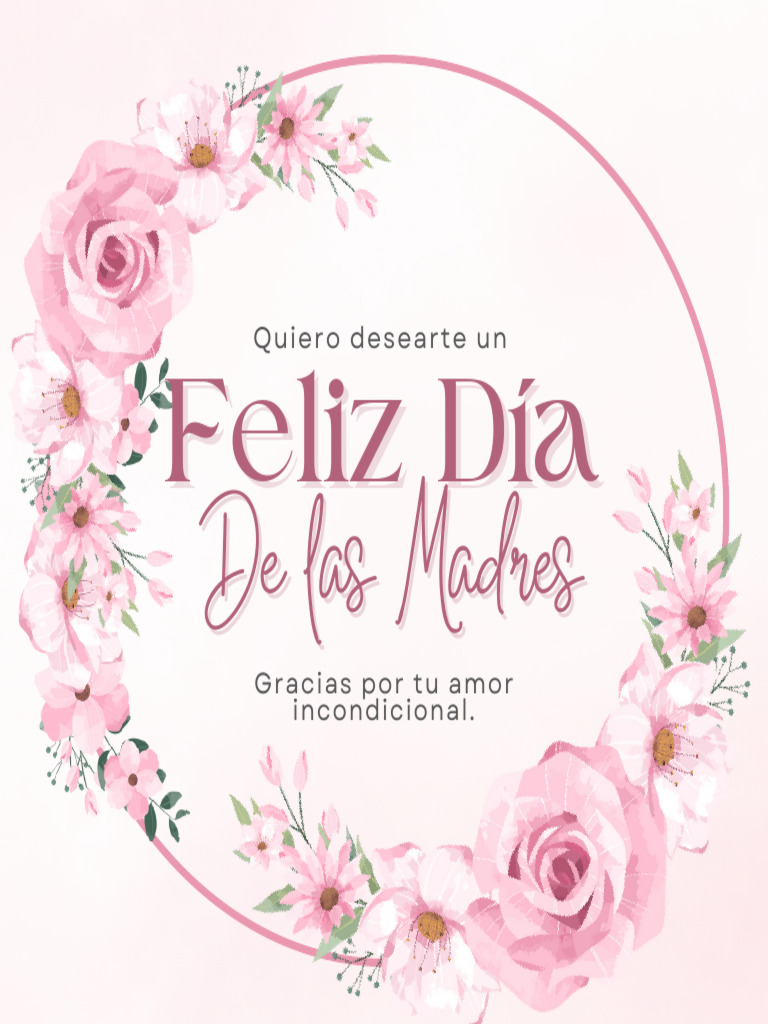 Sticker Circular Feliz Día de las Madres Floral Delicado Rosa | PDF