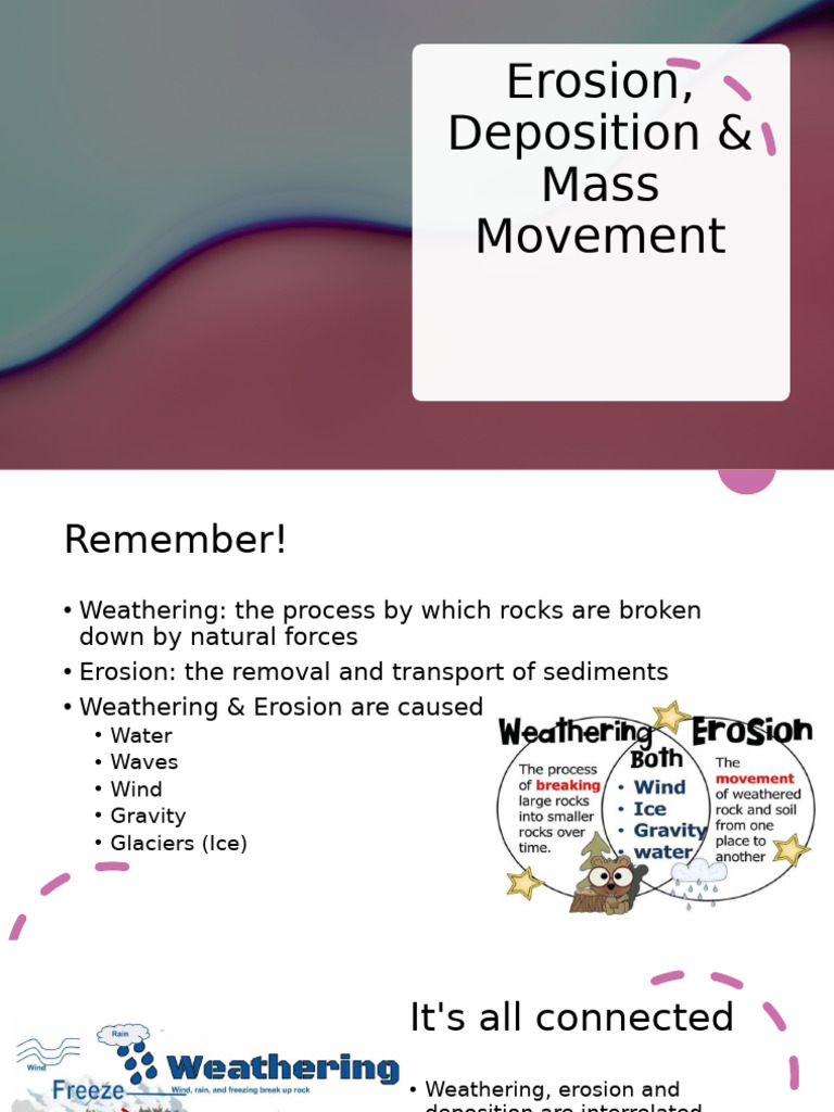 Erosion and Deposition and Mass Movement | PDF | Erosion | Glacier