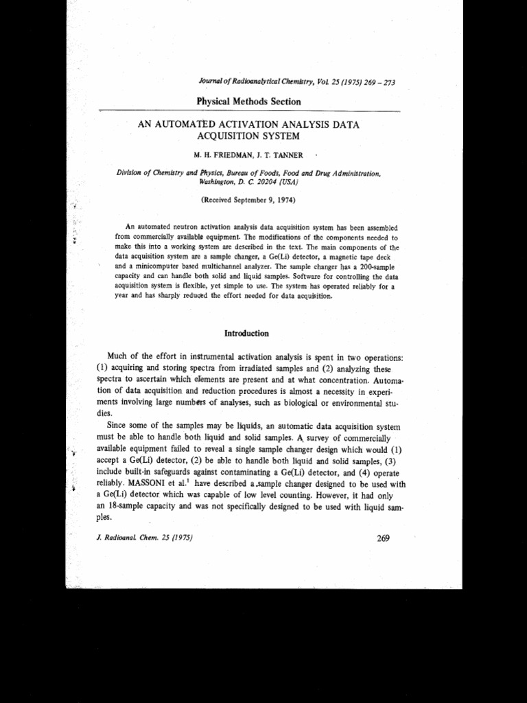 An Automated Activation Analysis Data Acquisition System | PDF ...