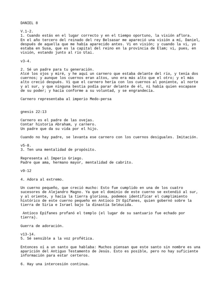 Profecías y Visiones en Daniel 8 | PDF | Daniel (figura bíblica)