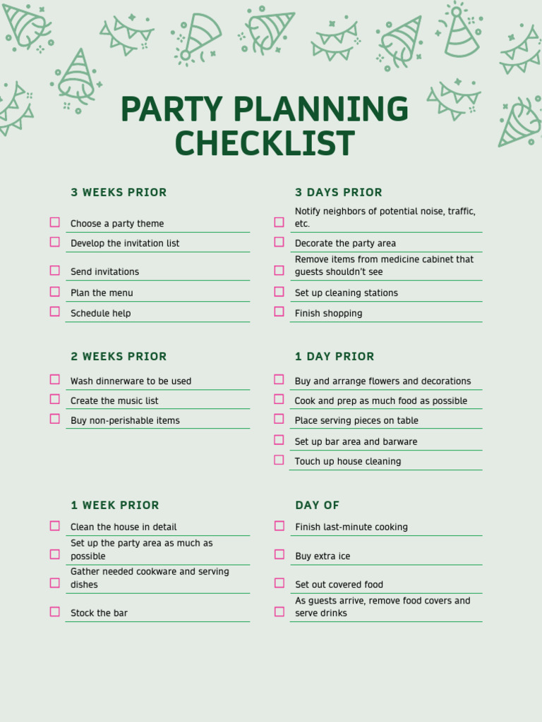 Party Planning Checklist Guide | PDF