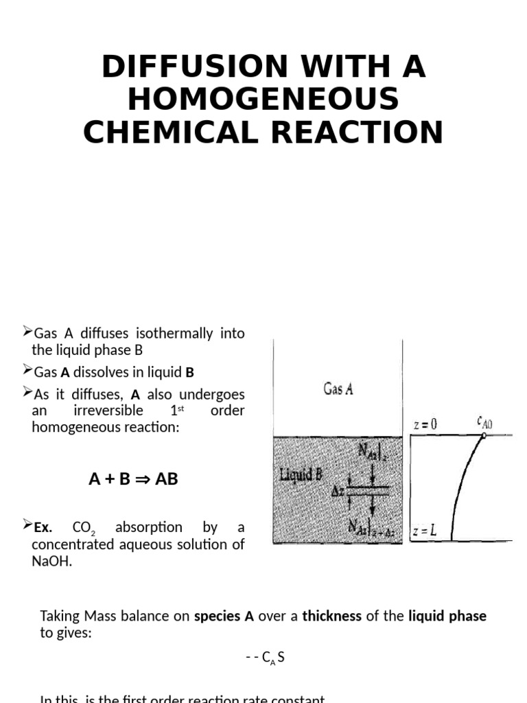 Homogenous Reaction System | PDF | Diffusion | Physical Sciences