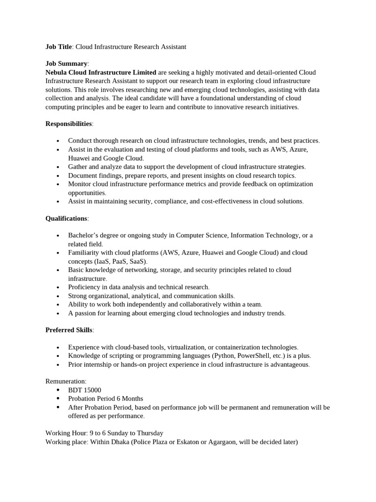 JD-Cloud Insfrastructuer Research Assistant | PDF