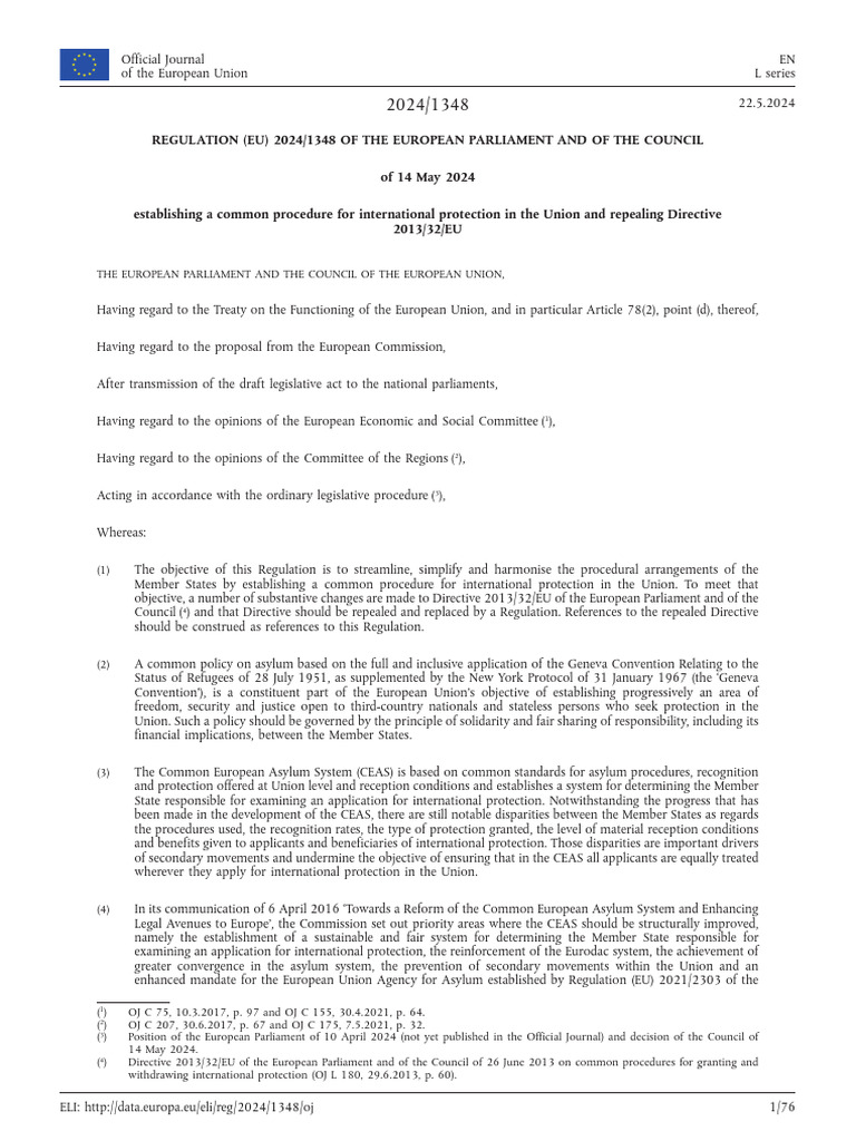2 - Asylum Procedure | PDF | European Union | Right Of Asylum