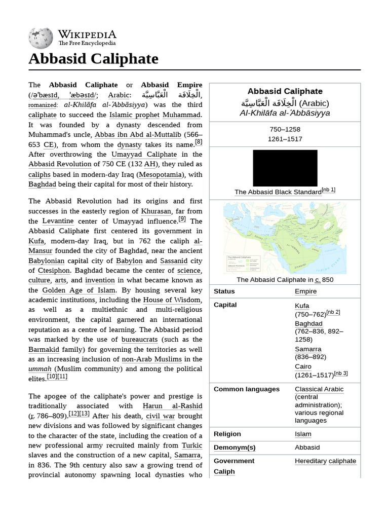 Abbasid Caliphate Overview and History | PDF | Caliphate