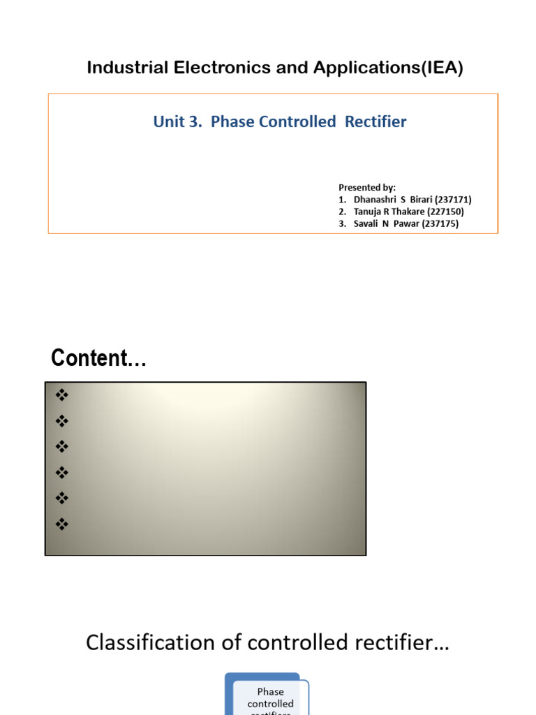 (C) (UNIT 3) Phase Controlled | PDF | Rectifier | Electromagnetism