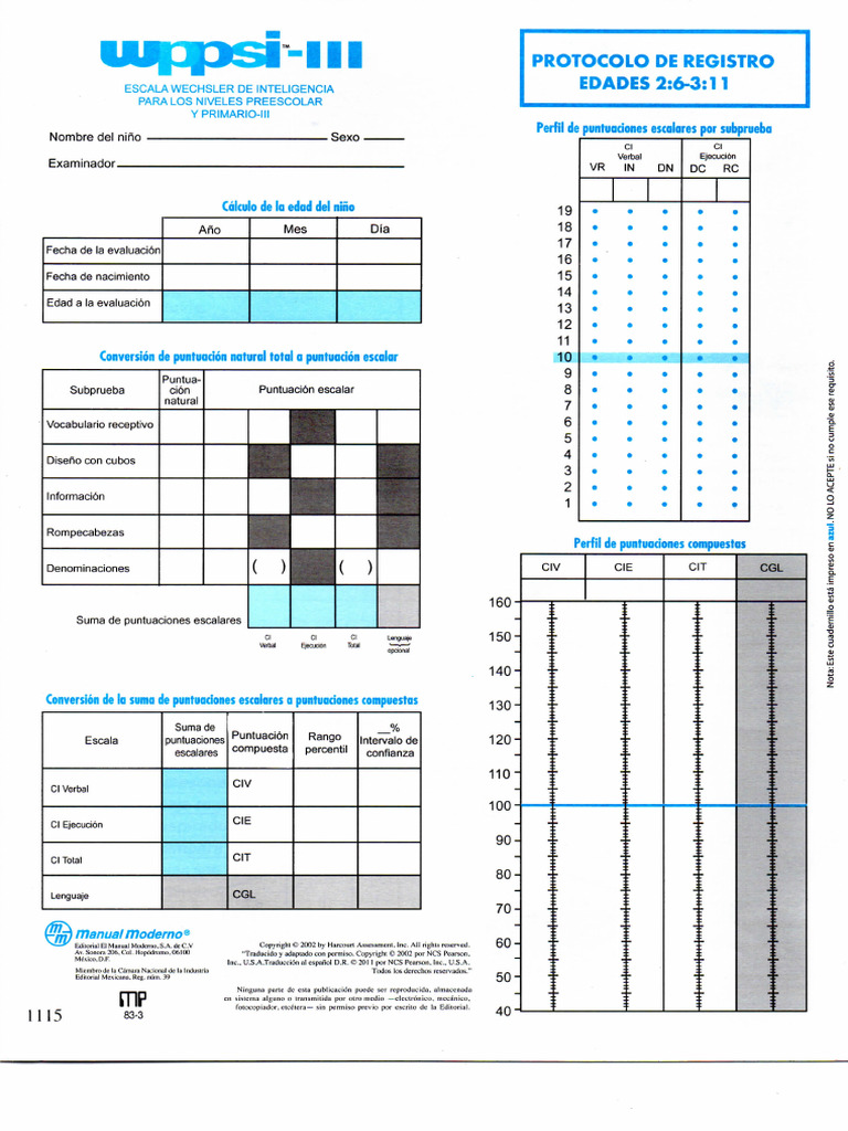 Wppsi Iii | PDF