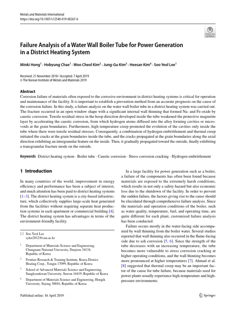 Failure Analysis of A Water Wall Boiler Tube For Power Generation | PDF ...