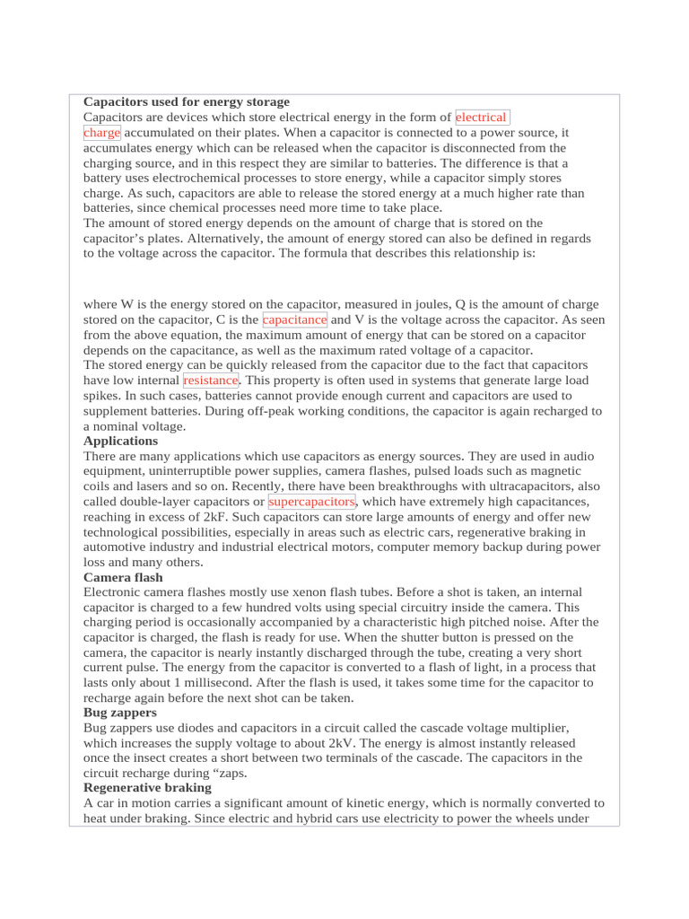 Super Capacitors Magnetic Used For Energy Storage | PDF | Capacitor ...