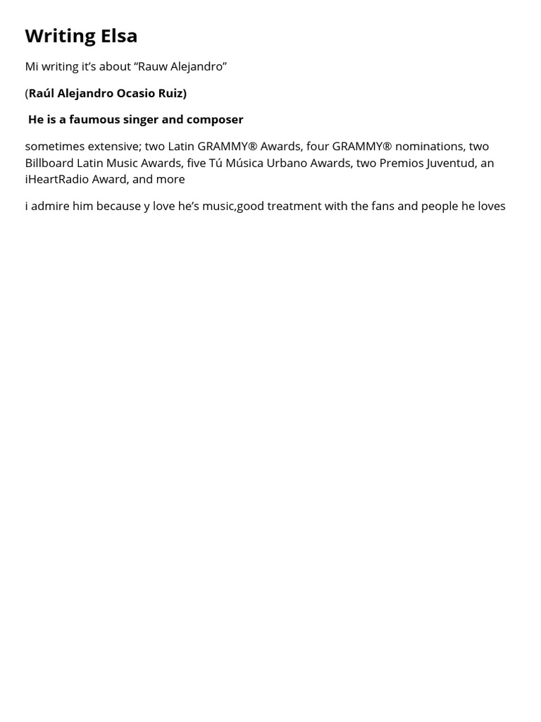 Writing Elsa PDF | PDF