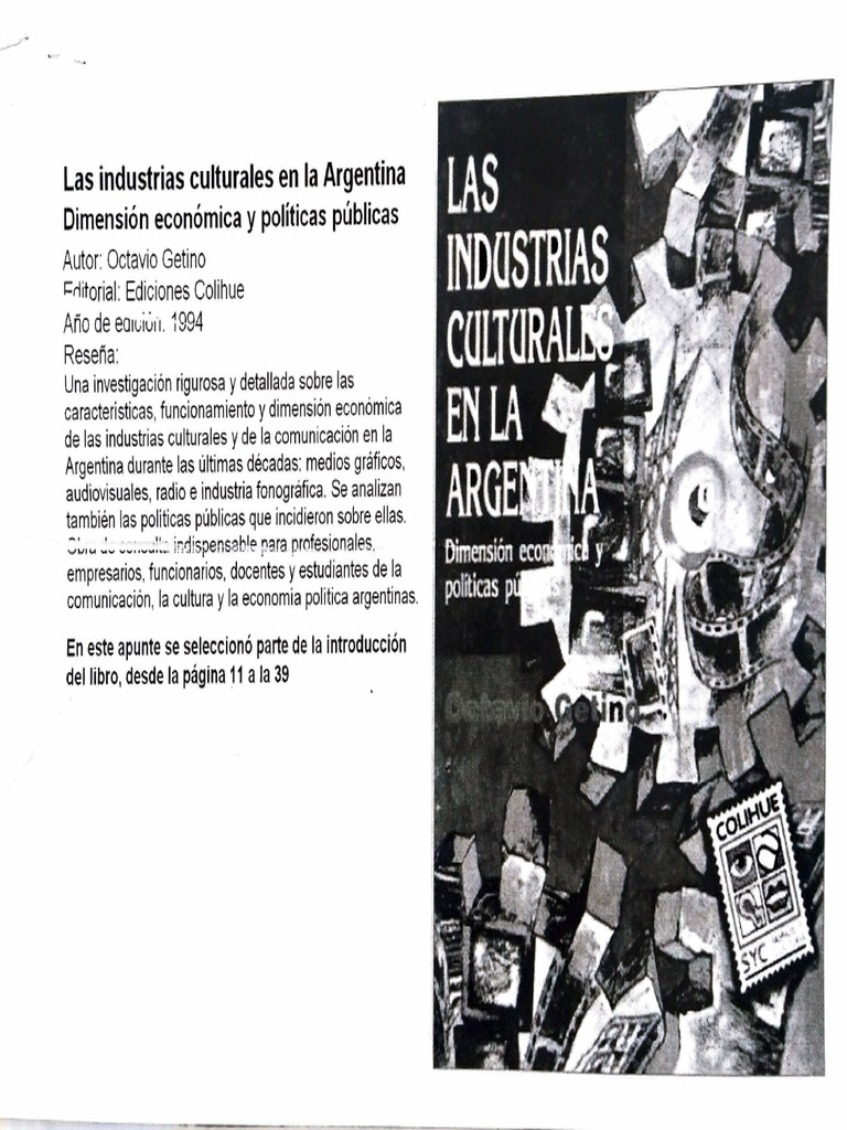 Industrias Culturales Octavio Getino | PDF