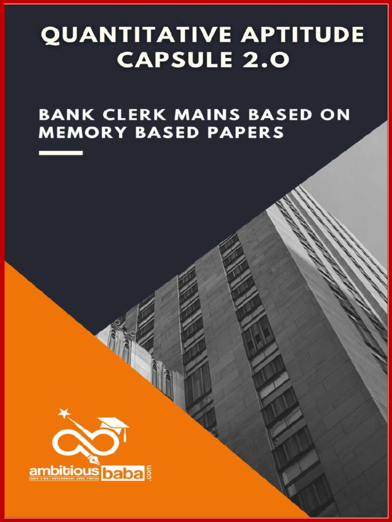 Quantitative Aptitude Capsule 2.O PDF for Bank Clerk Mains | PDF | Prices | Area