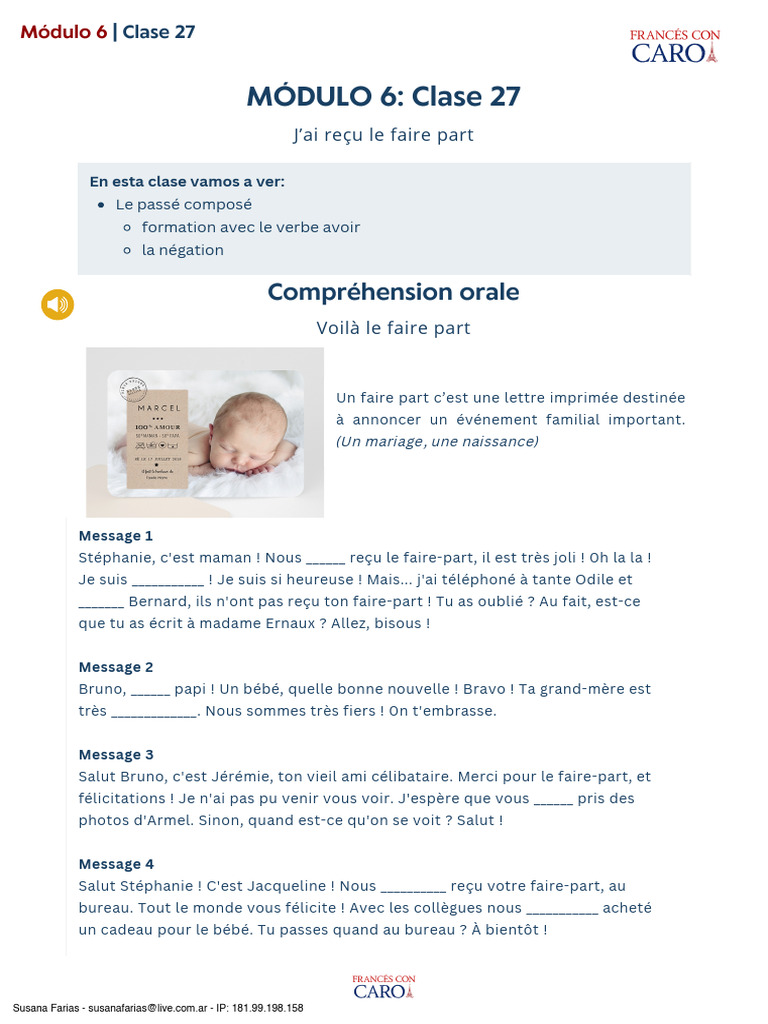Passé Composé : Formation et Négation | PDF | Sémantique | Unités ...