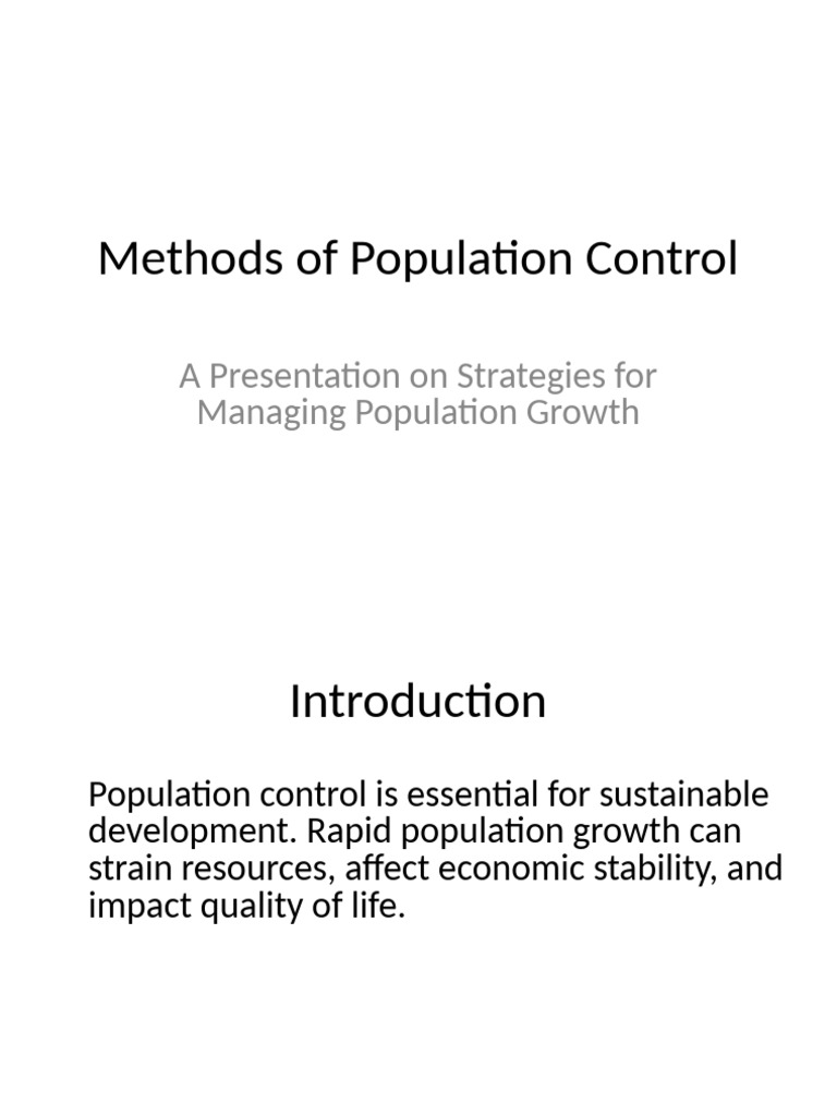 Methods of Population Control | PDF