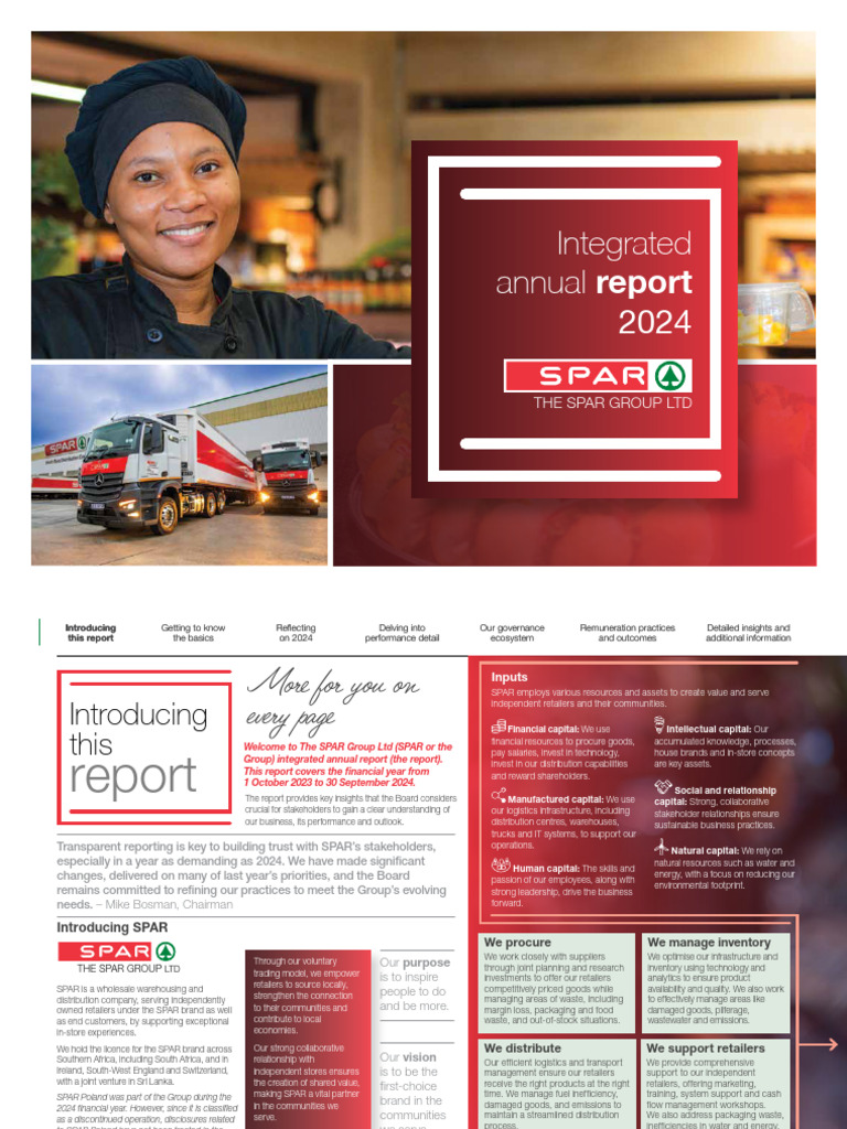 SPAR Group Integrated Annual Report 2024 | PDF | Retail | Revenue