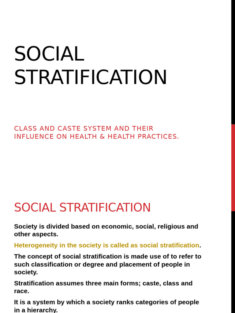 Social Stratification | PDF | Caste | Social Stratification