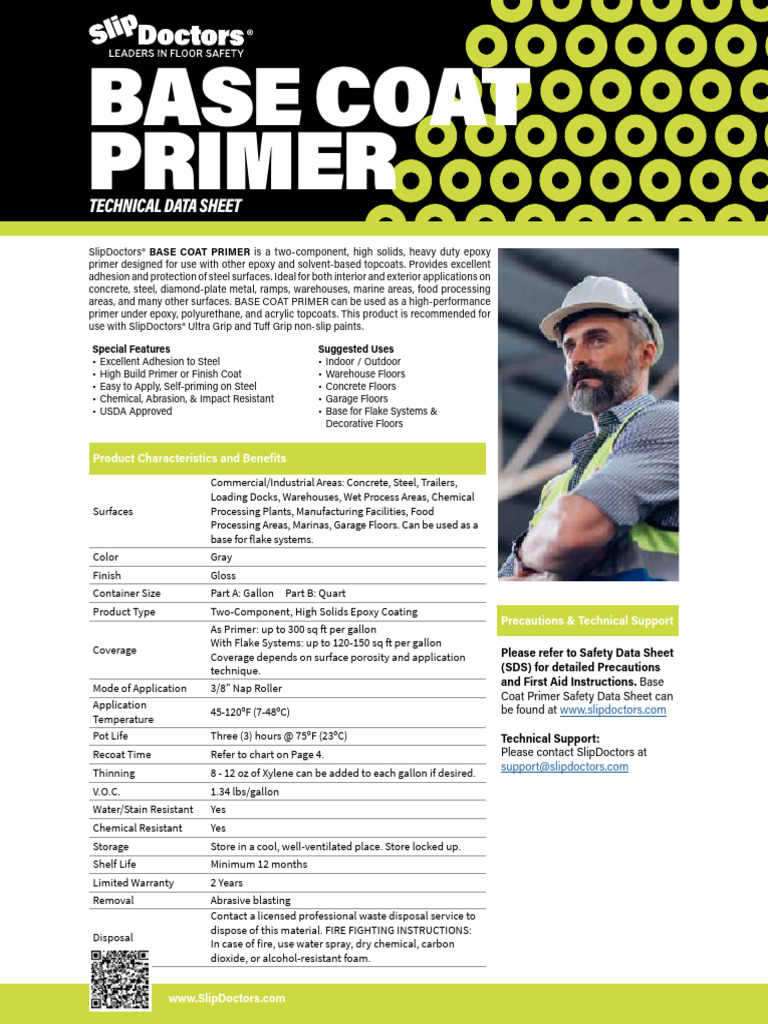 SlipDoctors TDS Base Coat Primer | PDF | Paint | Materials