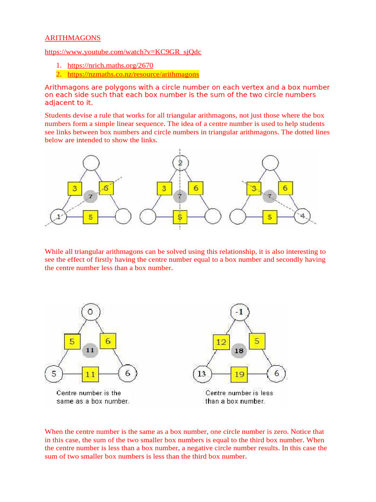 377 Arithmagons 2022 | PDF | Circle | Numbers
