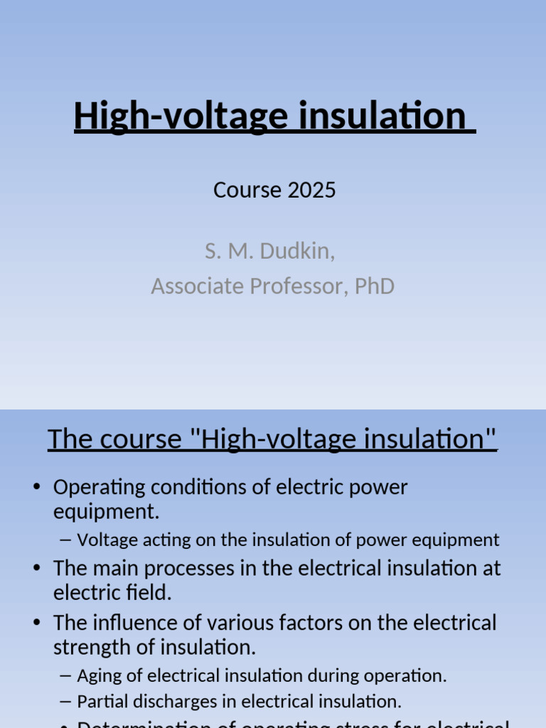 High-Voltage Insulation Overview | PDF | High Voltage | Insulator ...
