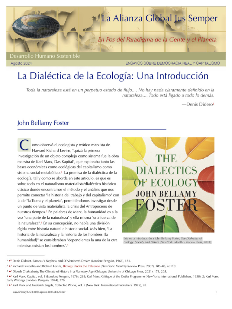 Dialectica de La Ecología Una Introducción | PDF | Dialéctico | Friedrich Engels