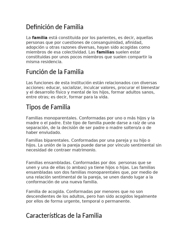 Definición de Familia | PDF | Familia | Parentesco y descenso