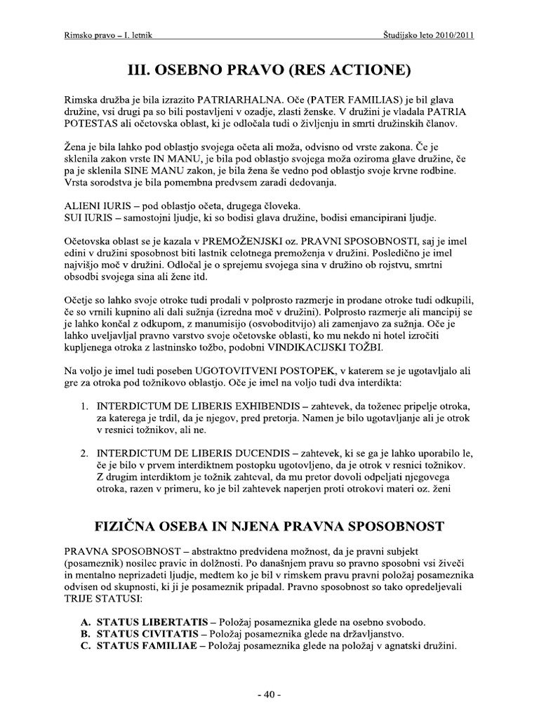 Rimsko Pravo - III. | PDF