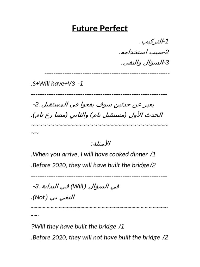 Future Perfect | PDF