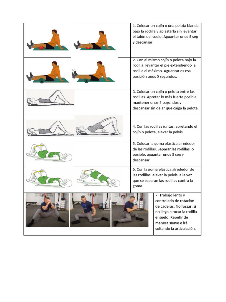 Ejercicios de rodilla | PDF