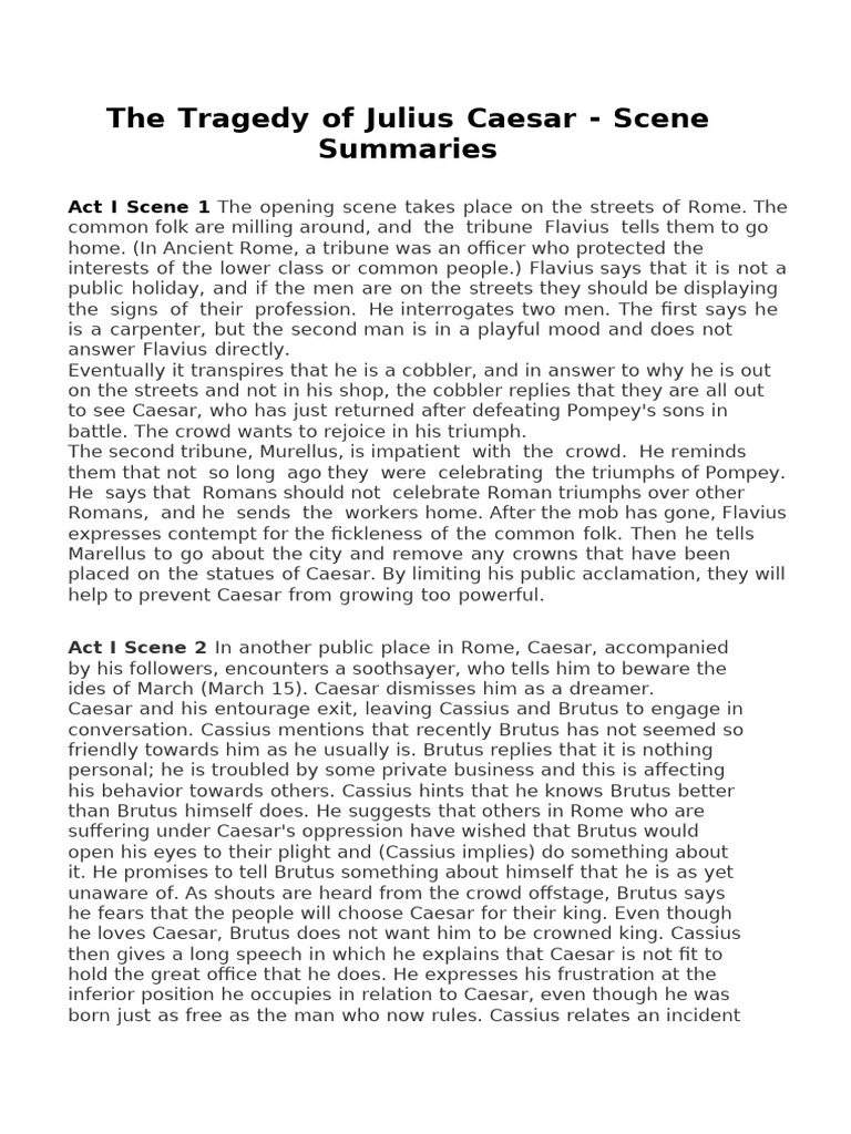 Julius Caesar summary | PDF | Mark Antony | Julius Caesar