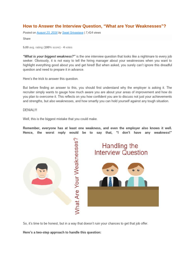 How To Answer The Interview Question | PDF | Employment | Job Interview