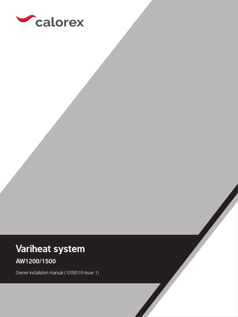 Calorex Variheat AW 1200 1500 Owner Installation Manual 1008519 EN ...