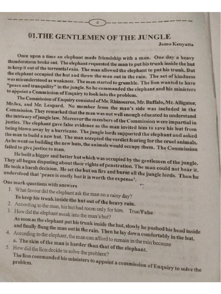 First Puc English Best Notes | PDF