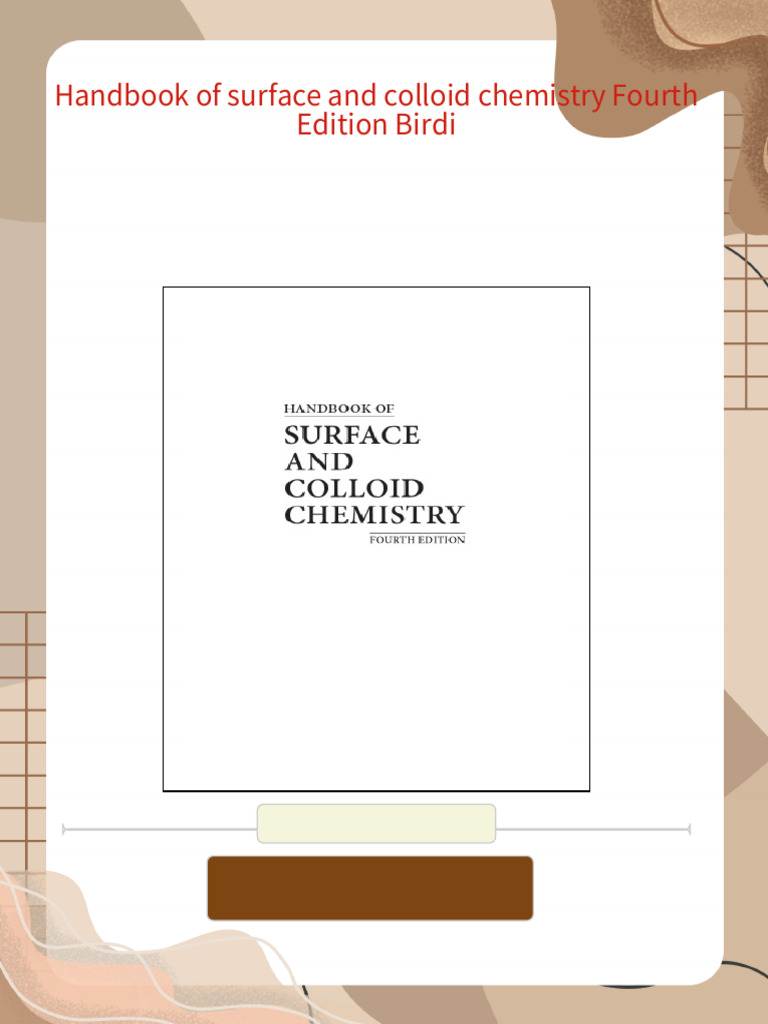 Handbook of Surface and Colloid Chemistry Fourth Edition Birdi - The Ebook in PDF and DOCX ...