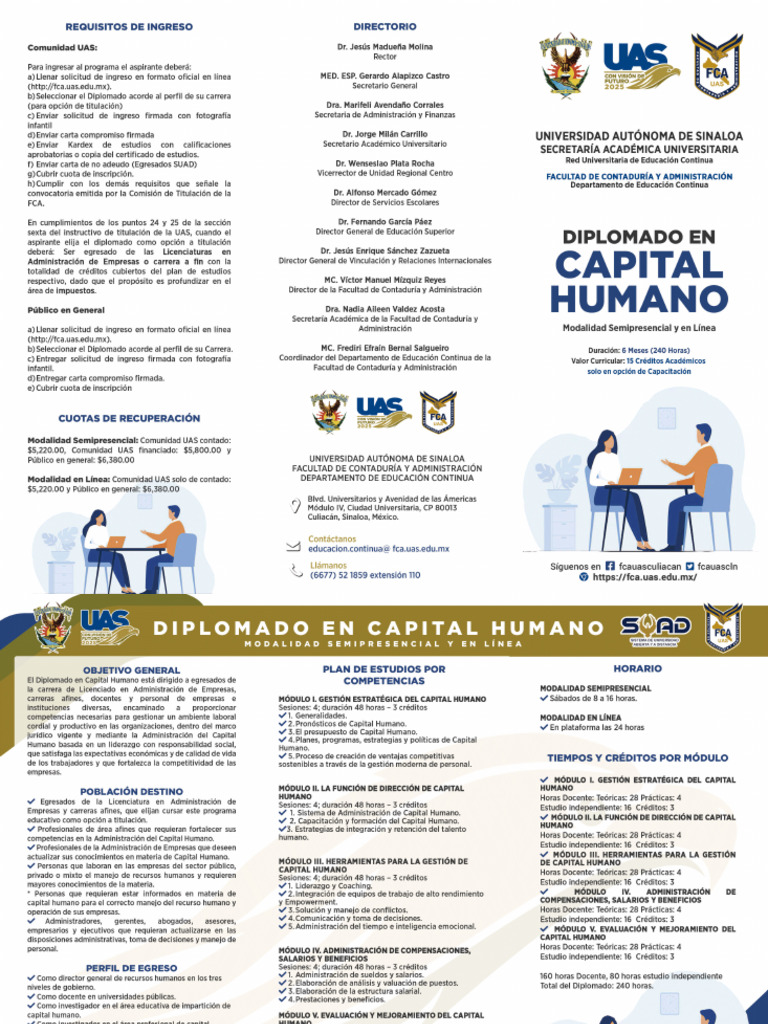 Triptico 2023-2024 Diplomado en Capital Humano | PDF