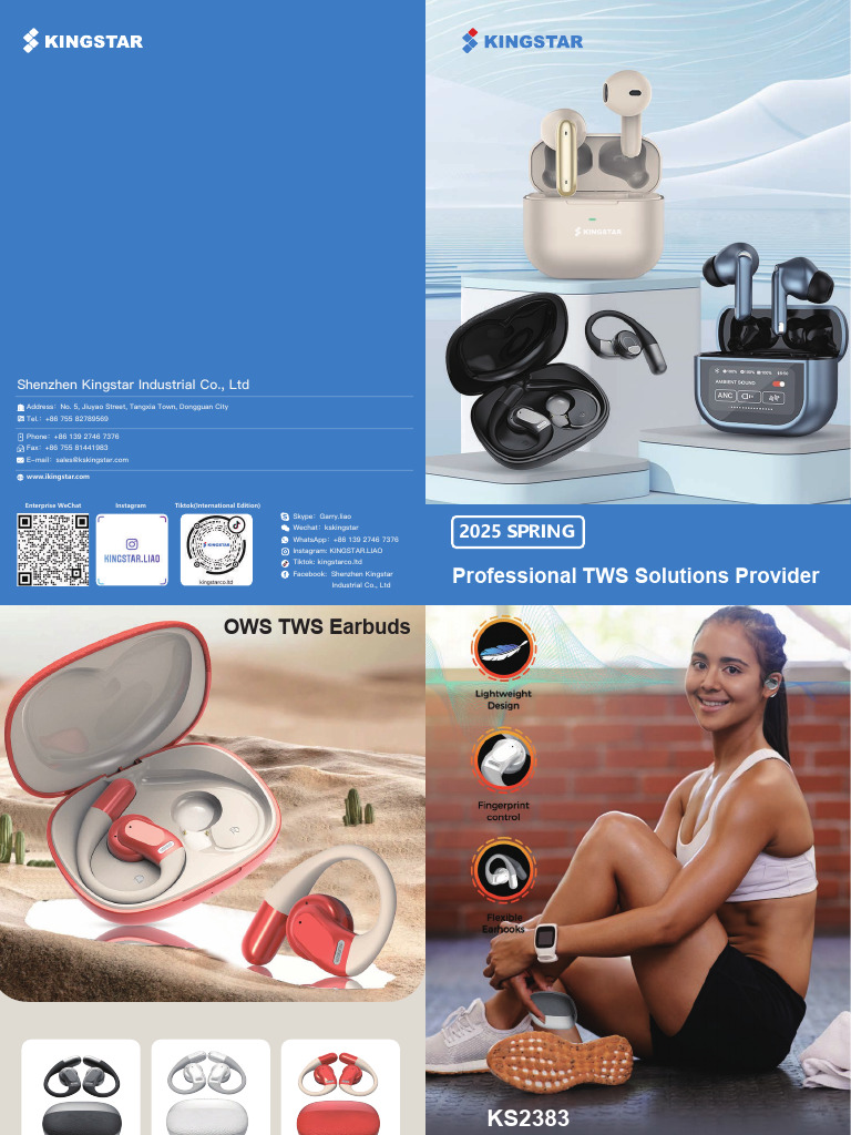 TWS Earbuds Catalog KINGSTAR 2025 (2025!01!13 17-27-46) | PDF | Headphones | Hearing Aid