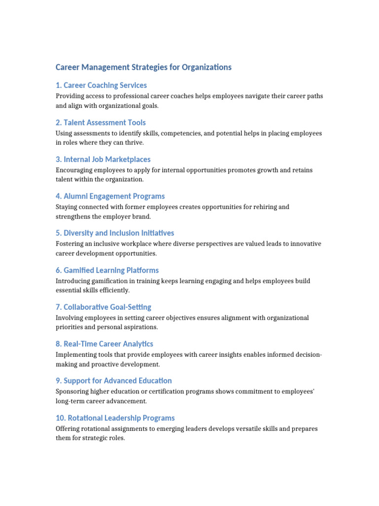 Career Management Strategies Updated | PDF