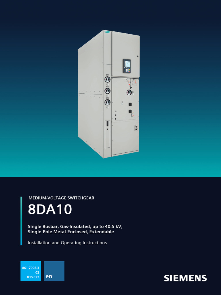 Manual Celda Gis 34.5 KV Siemnes (861-79983 - En) | PDF | Transformer ...