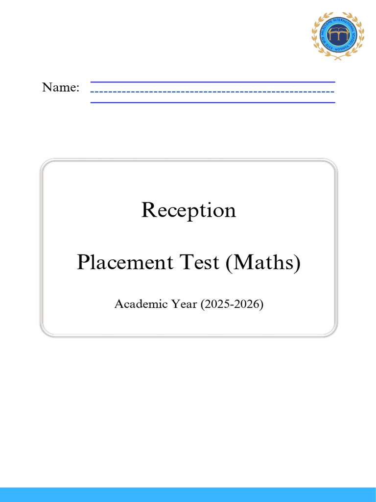 Placement Test Reception Maths | PDF | Geometry | Mathematics