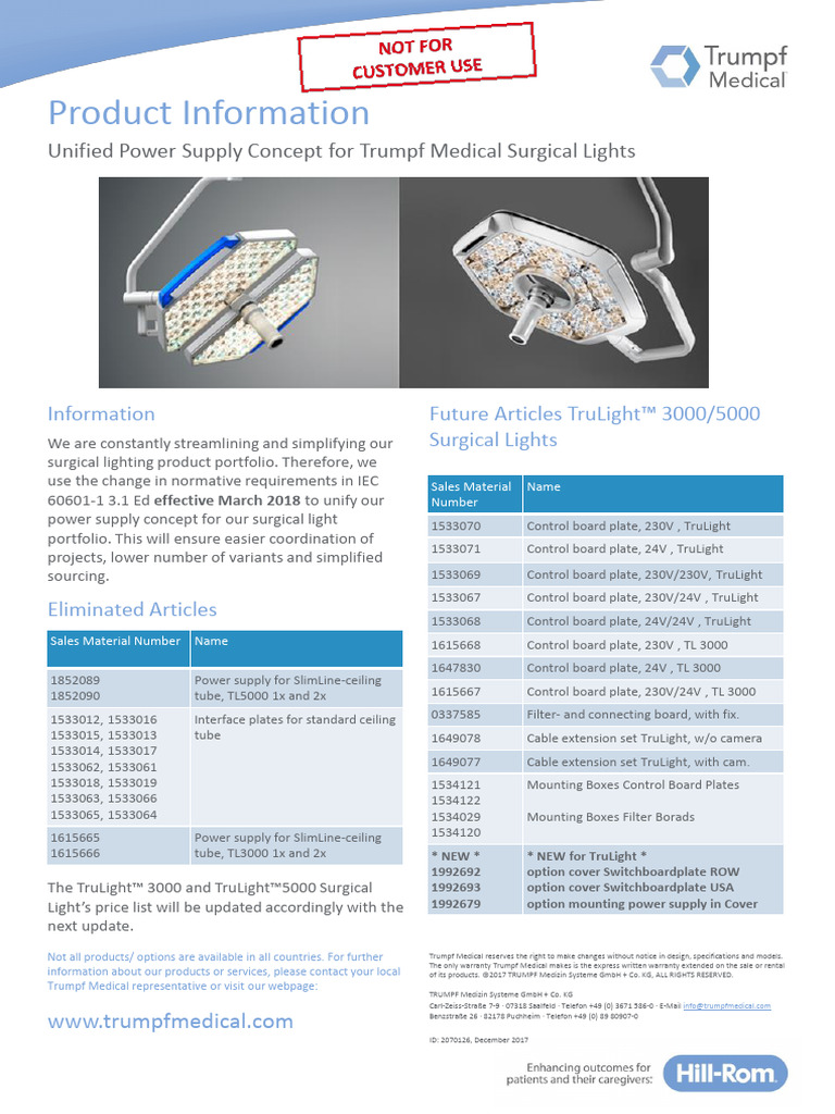 Baxter Product Information Trulight 3000-5000 Eng | PDF